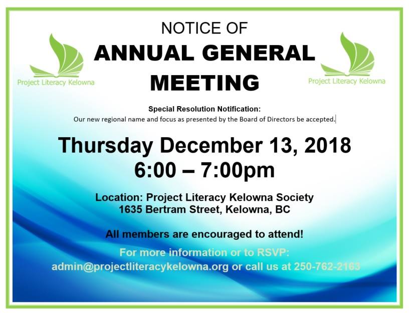 AGM – Project Literacy